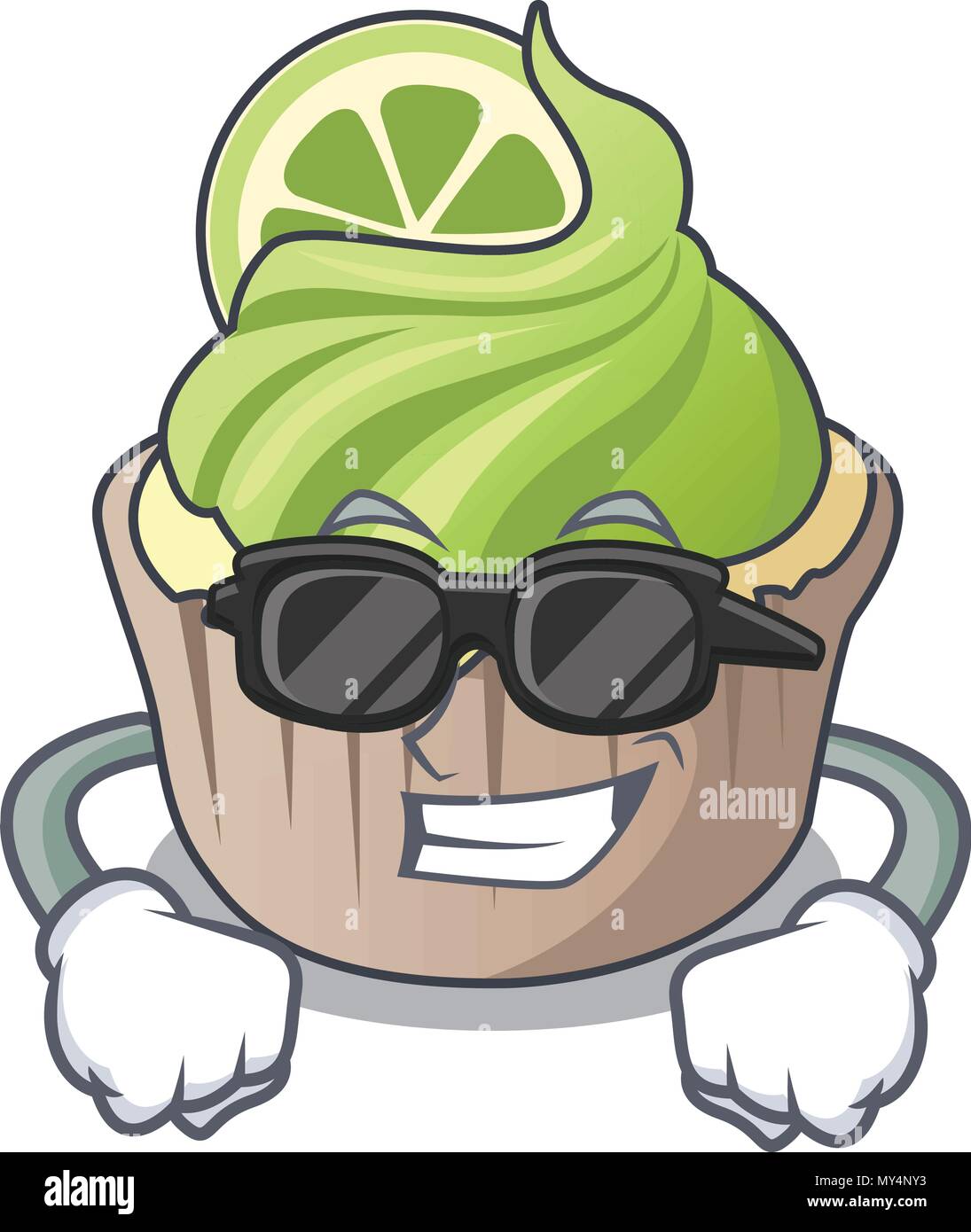 Super cool lemon cupcake character cartoon Stock Vector Image & Art - Alamy