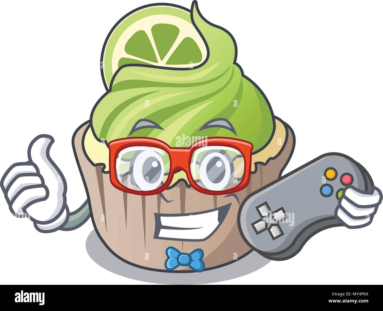 Gamer lemon cupcake mascot cartoon Stock Vector Image & Art - Alamy