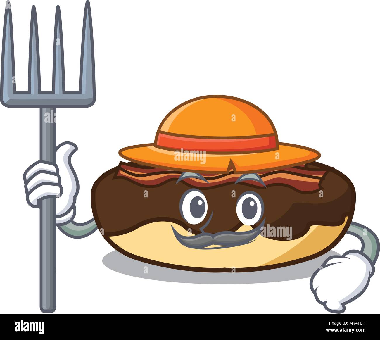 Farmer maple bacon bar character cartoon Stock Vector Image & Art - Alamy
