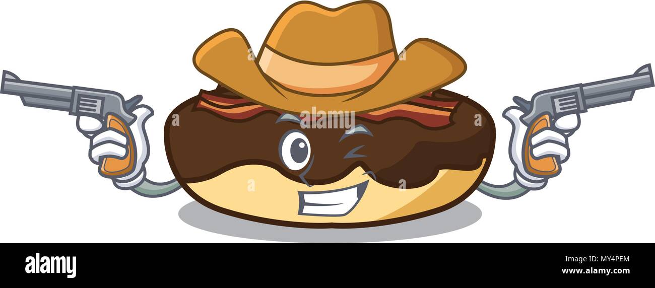 Cowboy maple bacon bar character cartoon Stock Vector Image & Art - Alamy