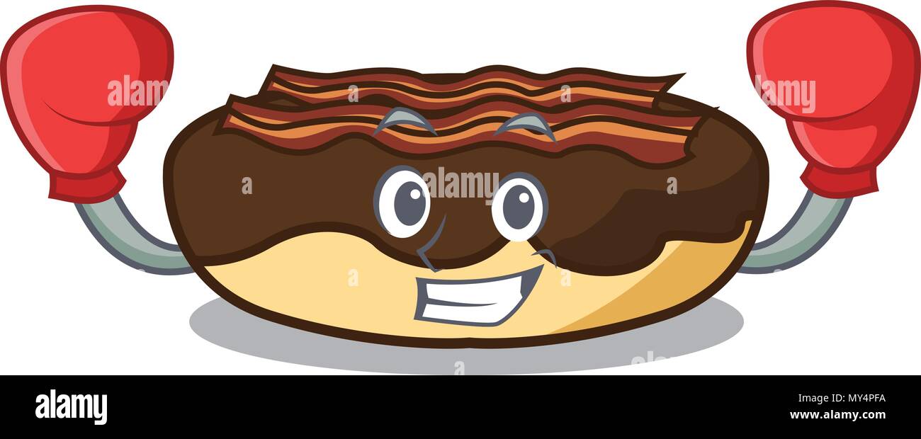 Boxing maple bacon bar character cartoon Stock Vector Image & Art - Alamy