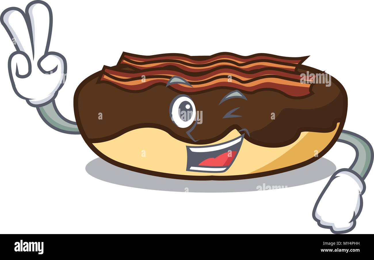 Two finger maple bacon bar character cartoon Stock Vector Image & Art ...