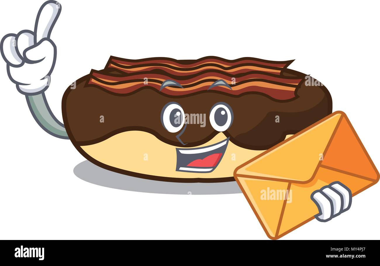 With envelope maple bacon bar character cartoon Stock Vector Image ...