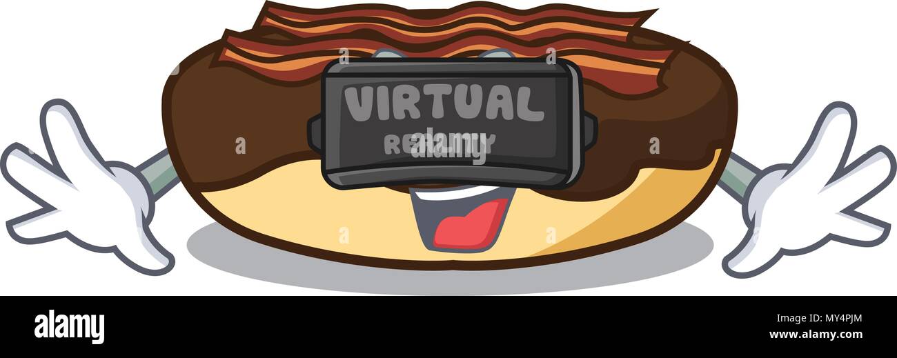 Virtual reality maple bacon bar mascot cartoon Stock Vector Image & Art ...
