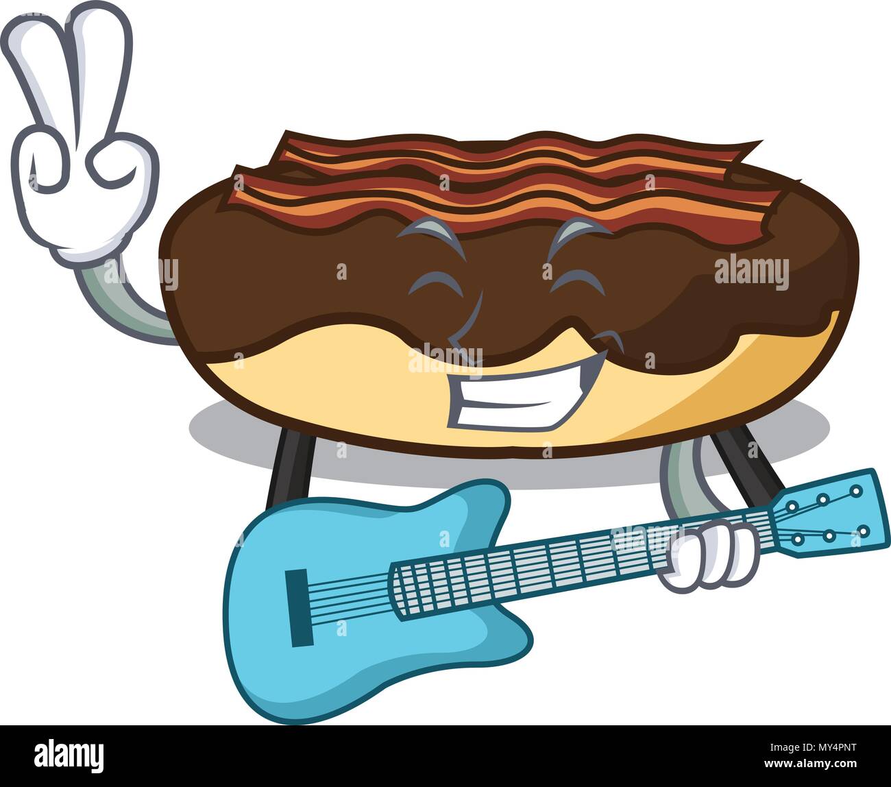 With guitar maple bacon bar mascot cartoon Stock Vector Image & Art - Alamy