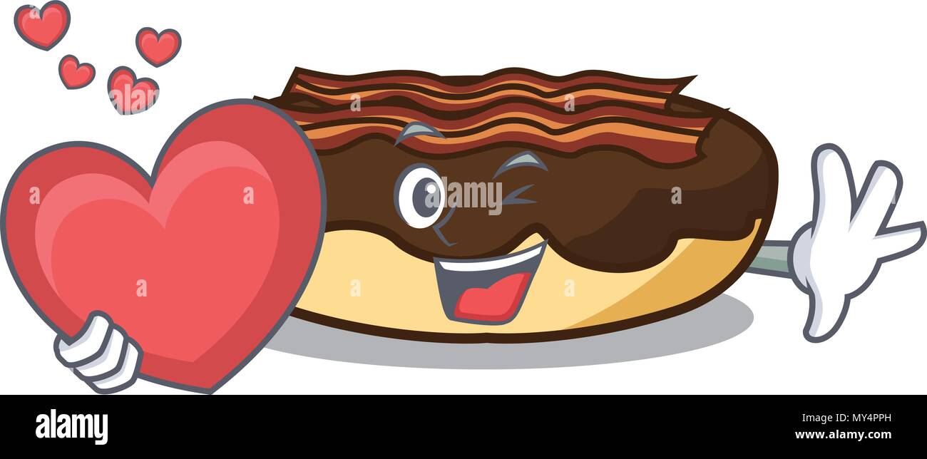 With heart maple bacon bar mascot cartoon Stock Vector Image & Art - Alamy