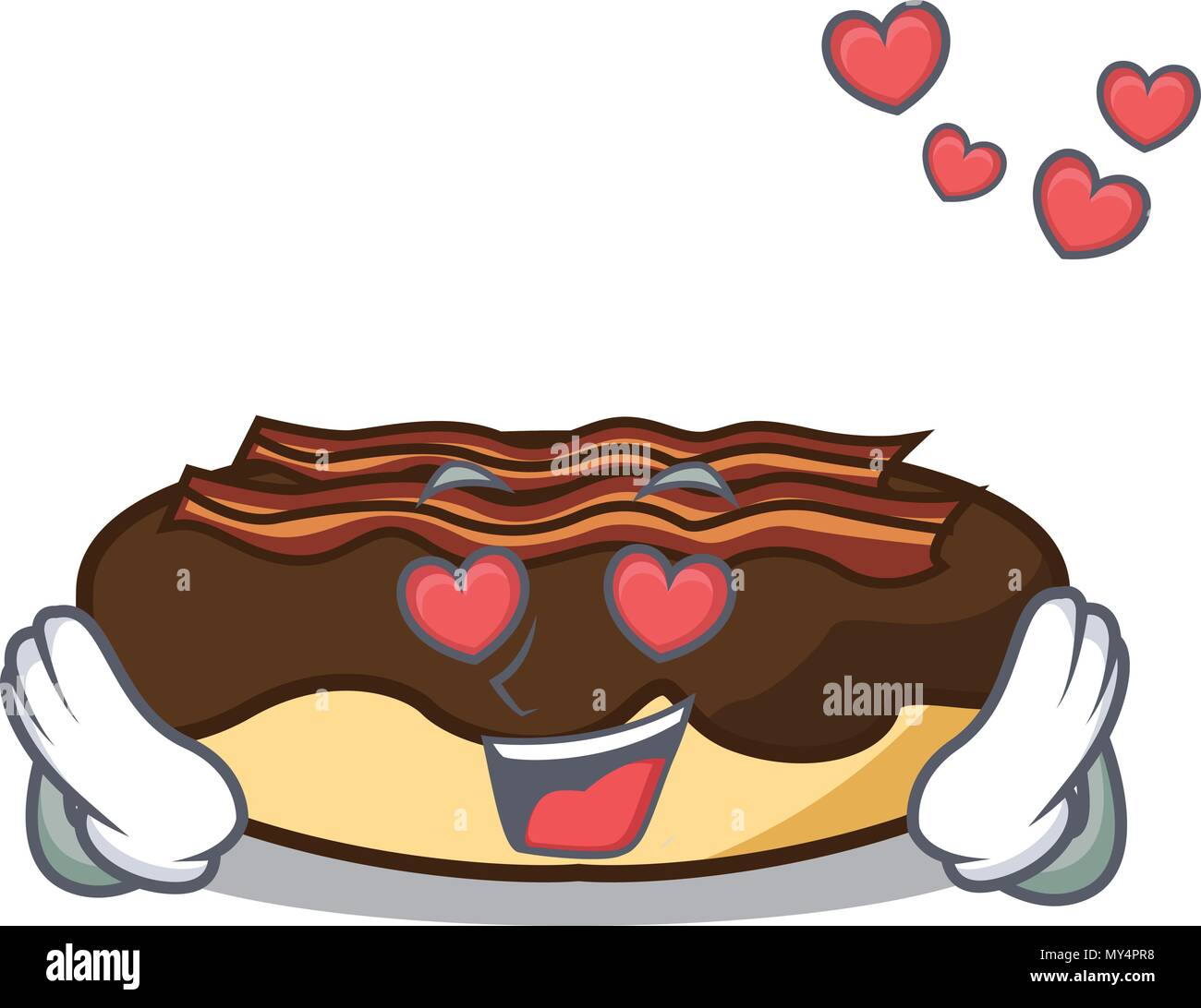In love maple bacon bar mascot cartoon Stock Vector Image & Art - Alamy