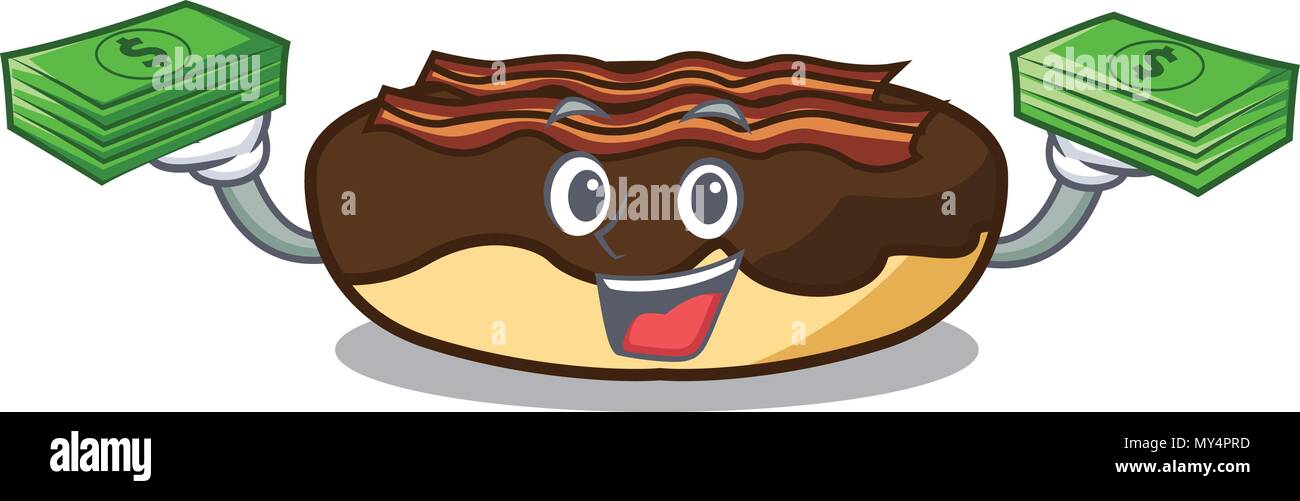 With money bag maple bacon bar mascot cartoon Stock Vector Image & Art ...