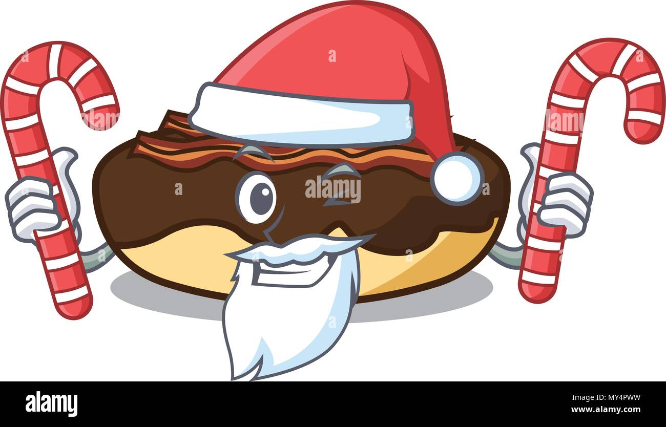 Santa with candy maple bacon bar mascot cartoon Stock Vector Image ...