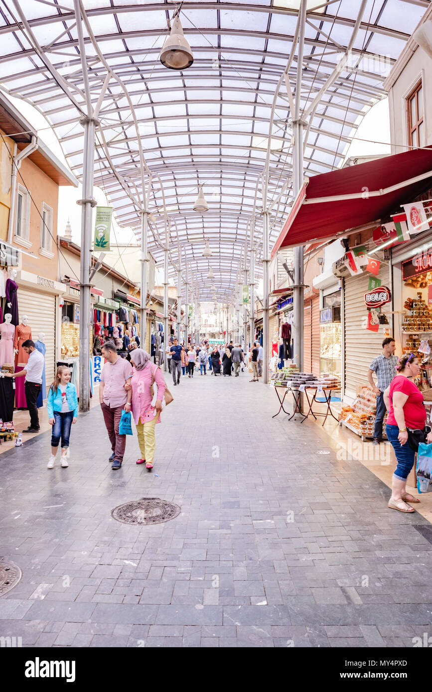 View of Uzun Carsi(Long Bazaar) is a famous traditional bazaar located ...