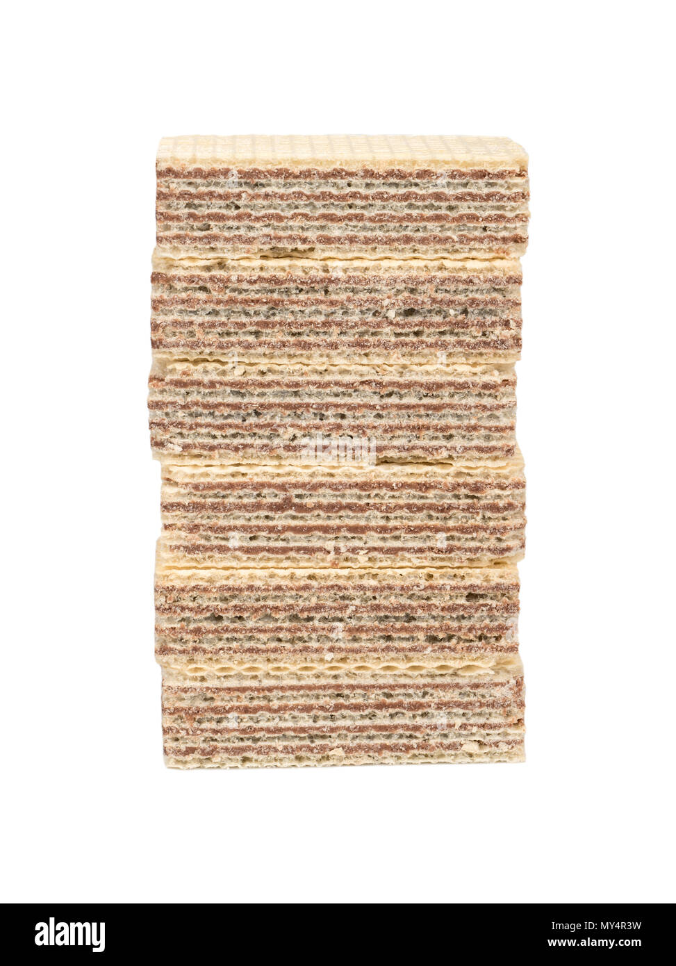 Stack of waffles with chocolate isolated on white background Stock ...