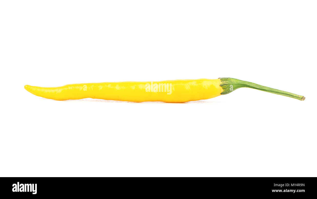 Yellow chili peppers isolated on white background Stock Photo - Alamy