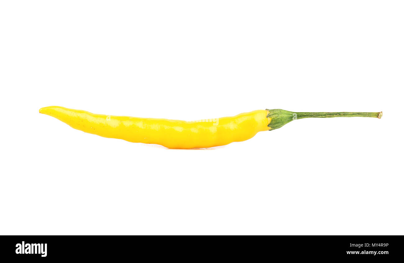 Yellow chili peppers isolated on white background Stock Photo - Alamy