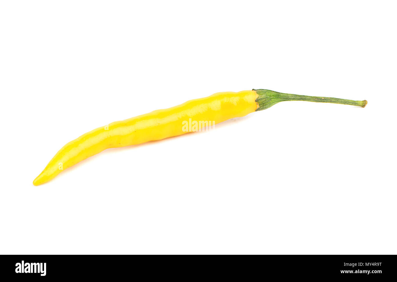 Fresh hot yellow pepper on a white background Stock Photo - Alamy