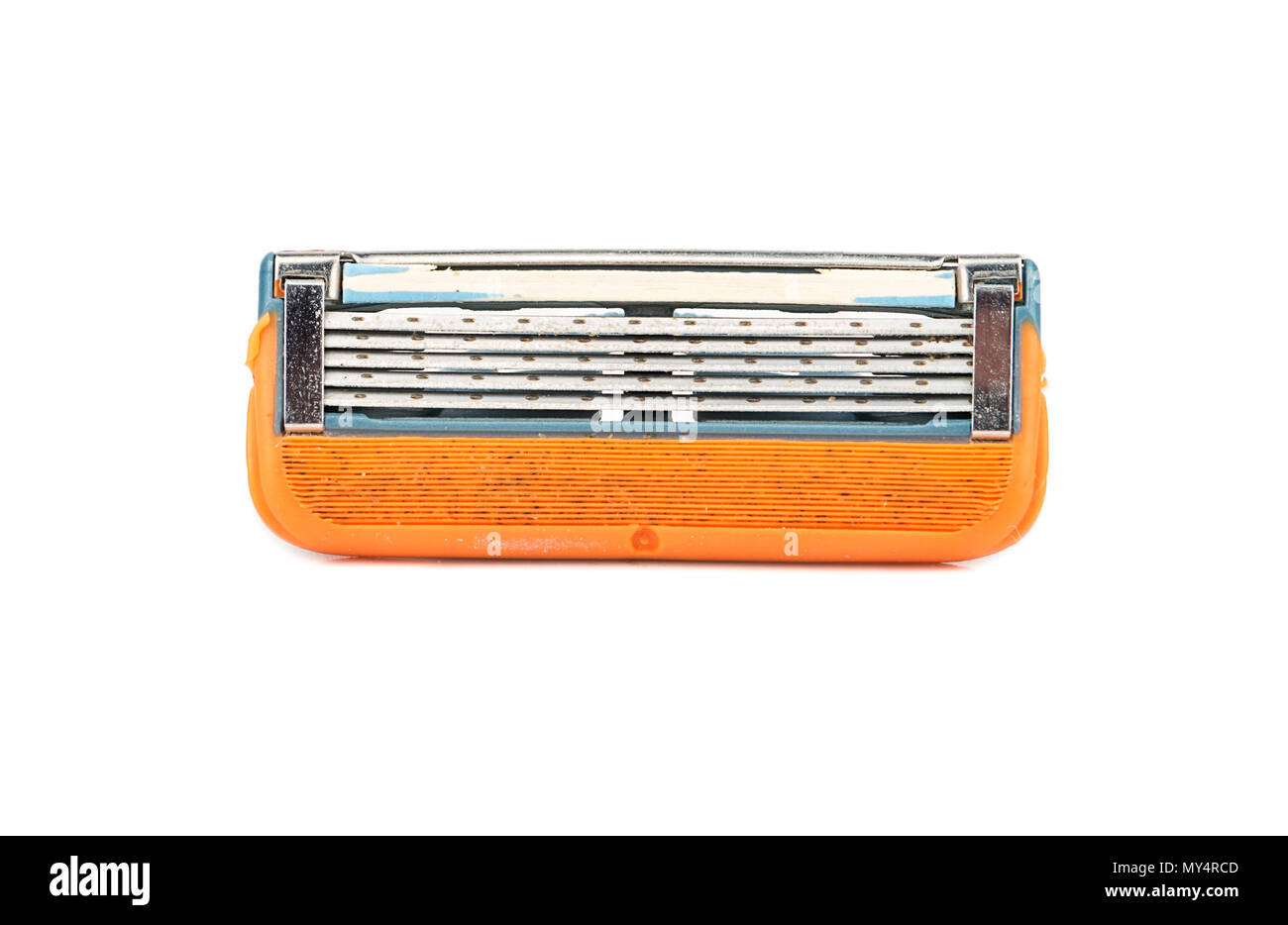 Used razor cartridge isolated on white background Stock Photo - Alamy