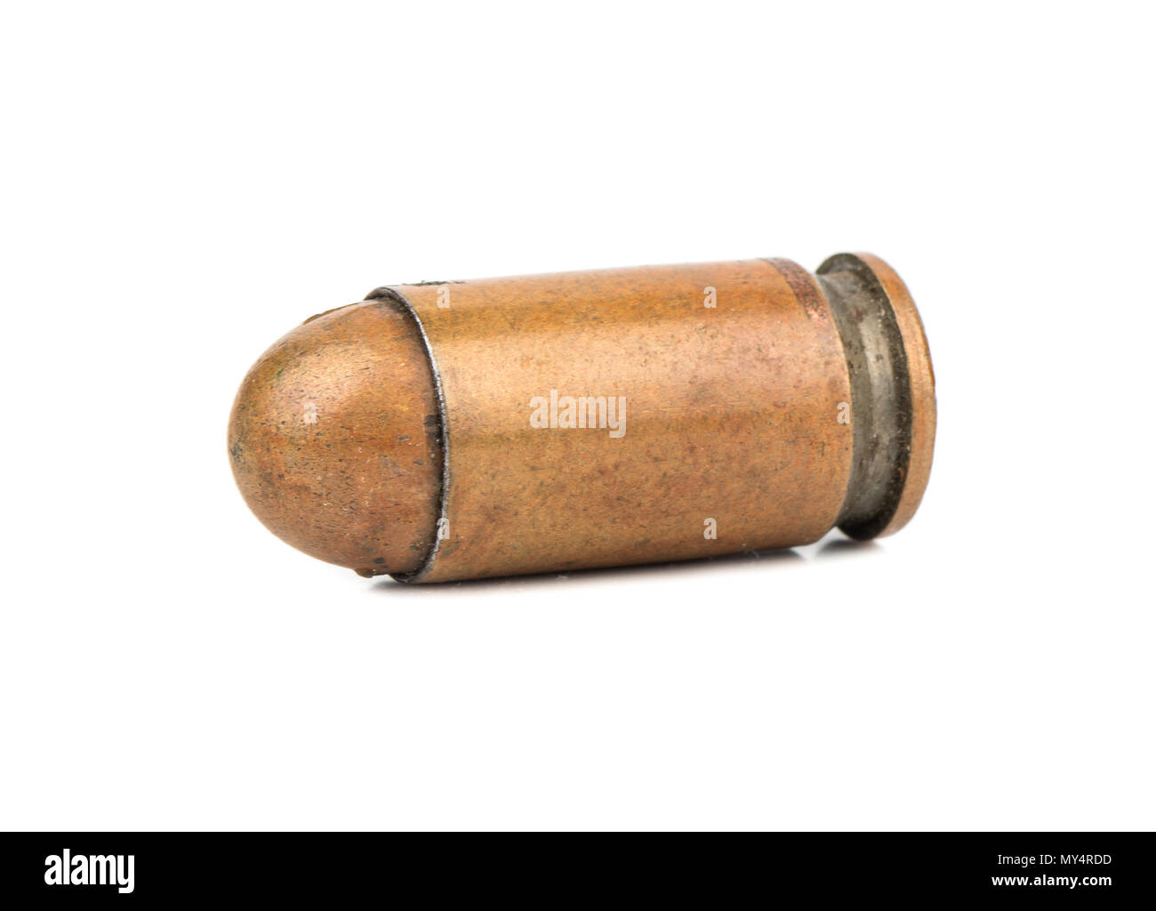 Old pistol bullet isolated on white background Stock Photo - Alamy