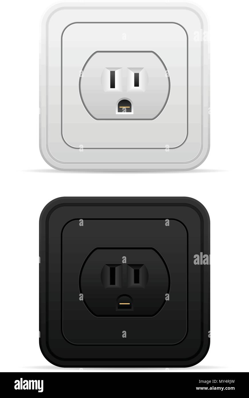 Power outlet set on a white background Stock Vector Image & Art - Alamy