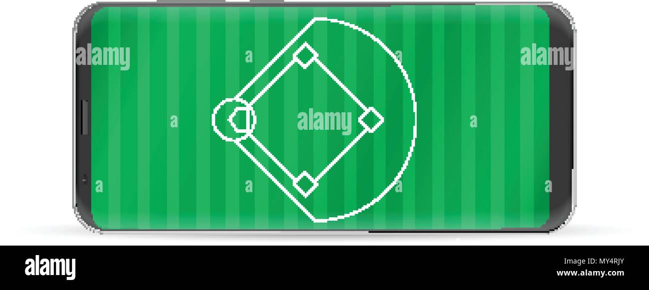 Smart phone baseball field on a white background Stock Vector Image ...