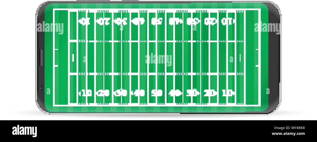 Smart phone football field on a white background Stock Vector Image ...