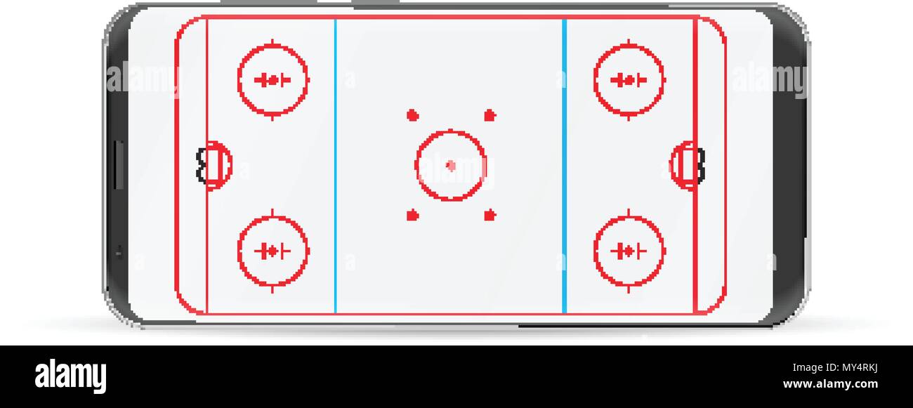 Smart phone hockey rink on a white background Stock Vector Image & Art ...