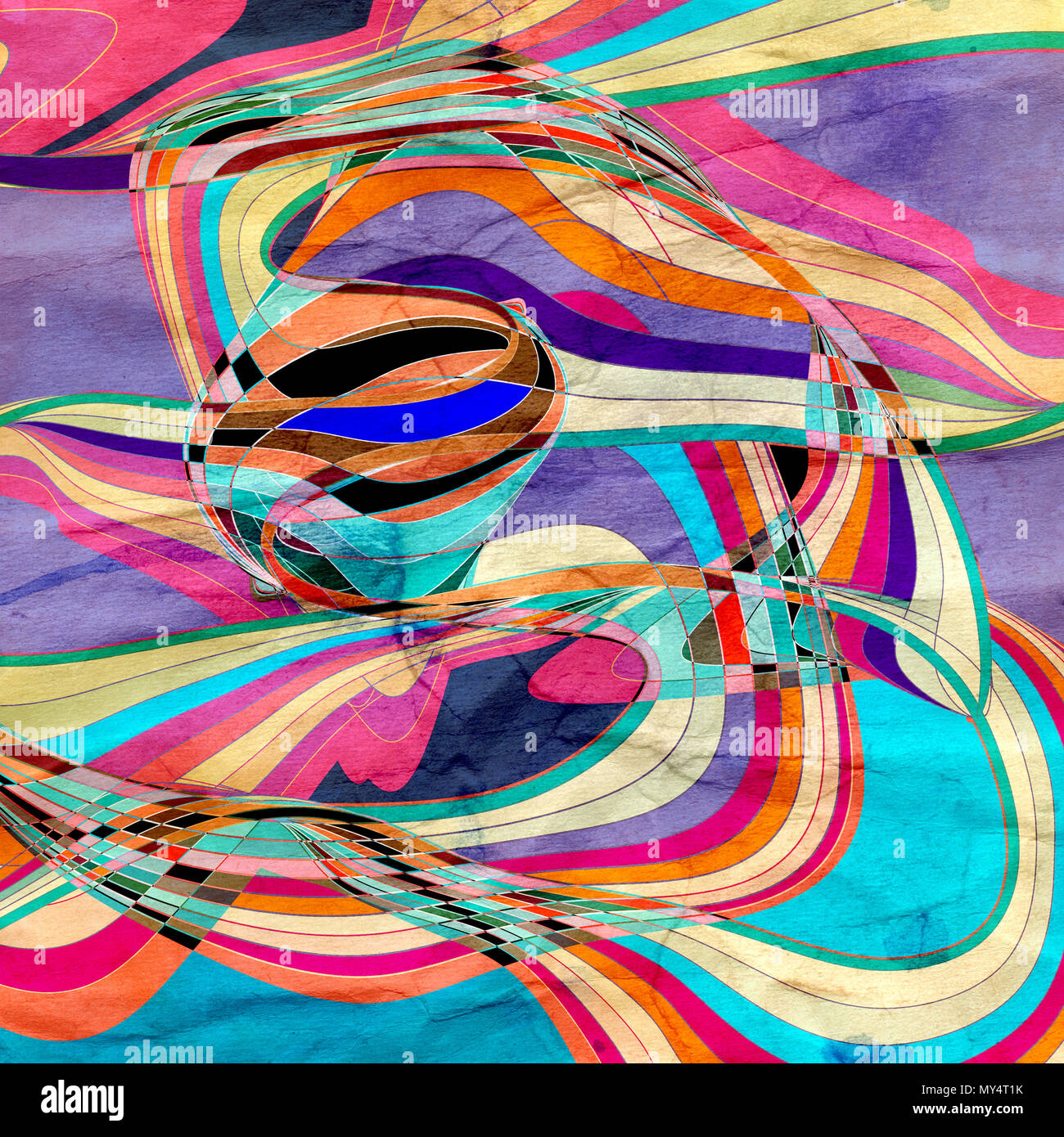 Abstract watercolor bright background with different colorful wave ...