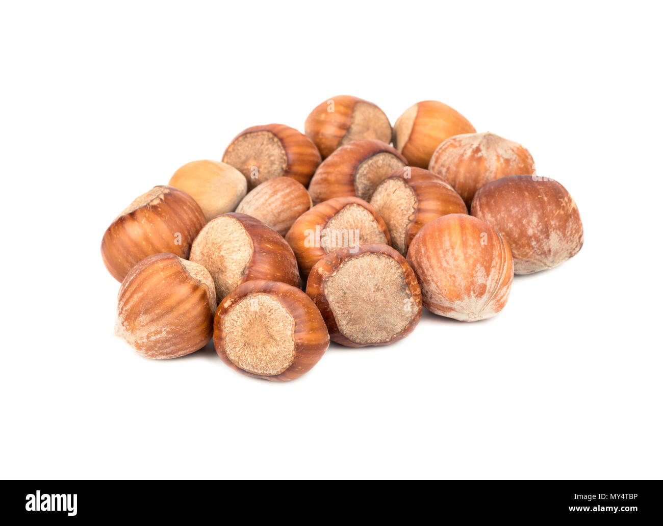 Small pile of hazelnuts in the shell on a white background Stock Photo ...