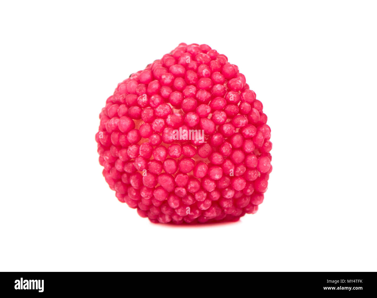 Red berry jelly candies on a white background Stock Photo - Alamy