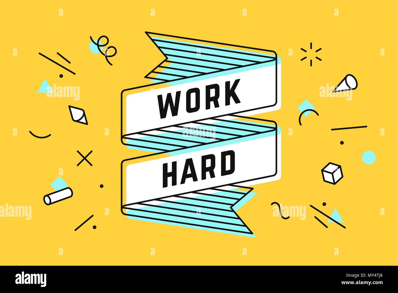Work Hard. Vintage ribbon banner Stock Vector Image & Art - Alamy