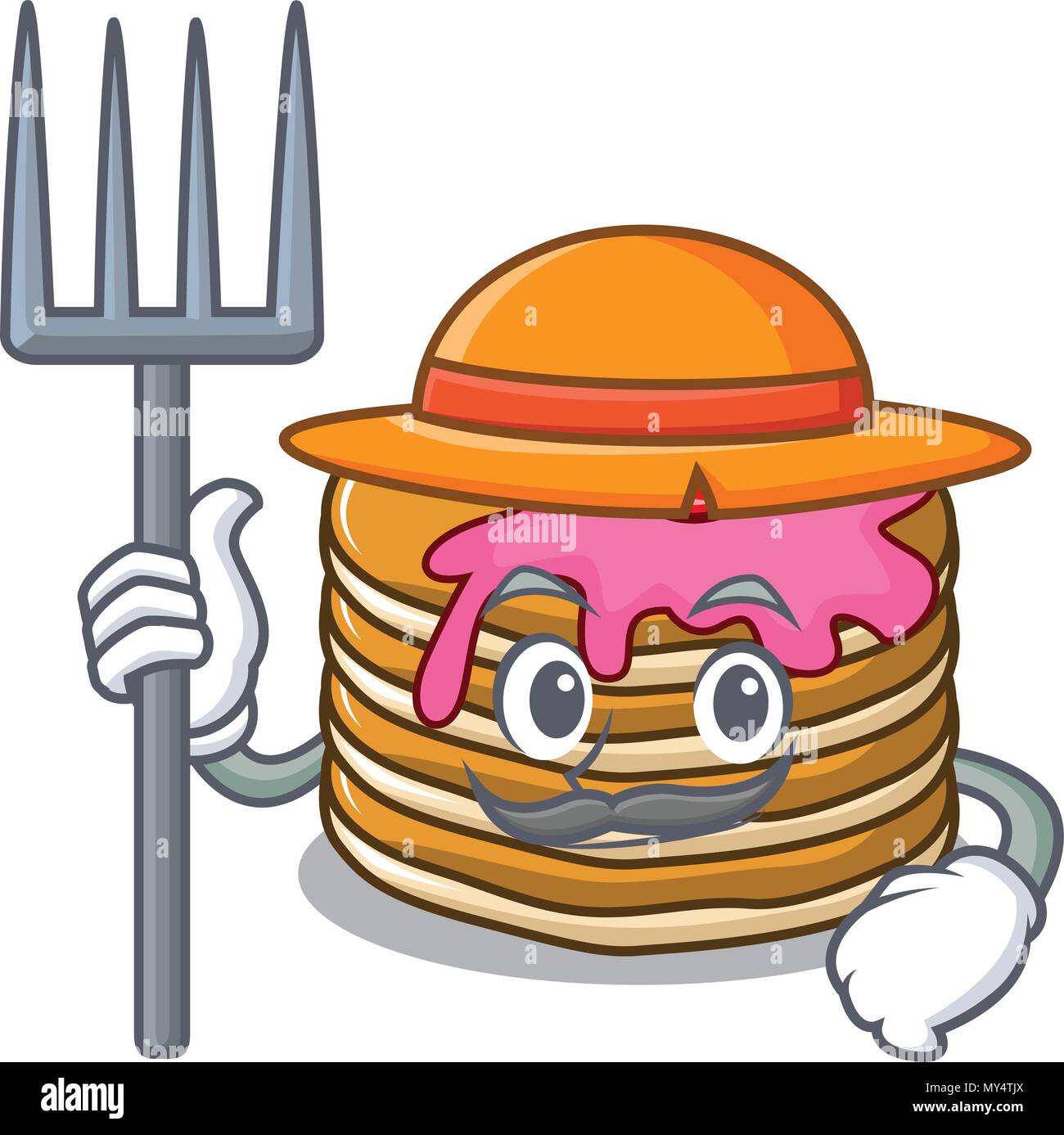 Farmer pancake with strawberry character cartoon Stock Vector Image ...