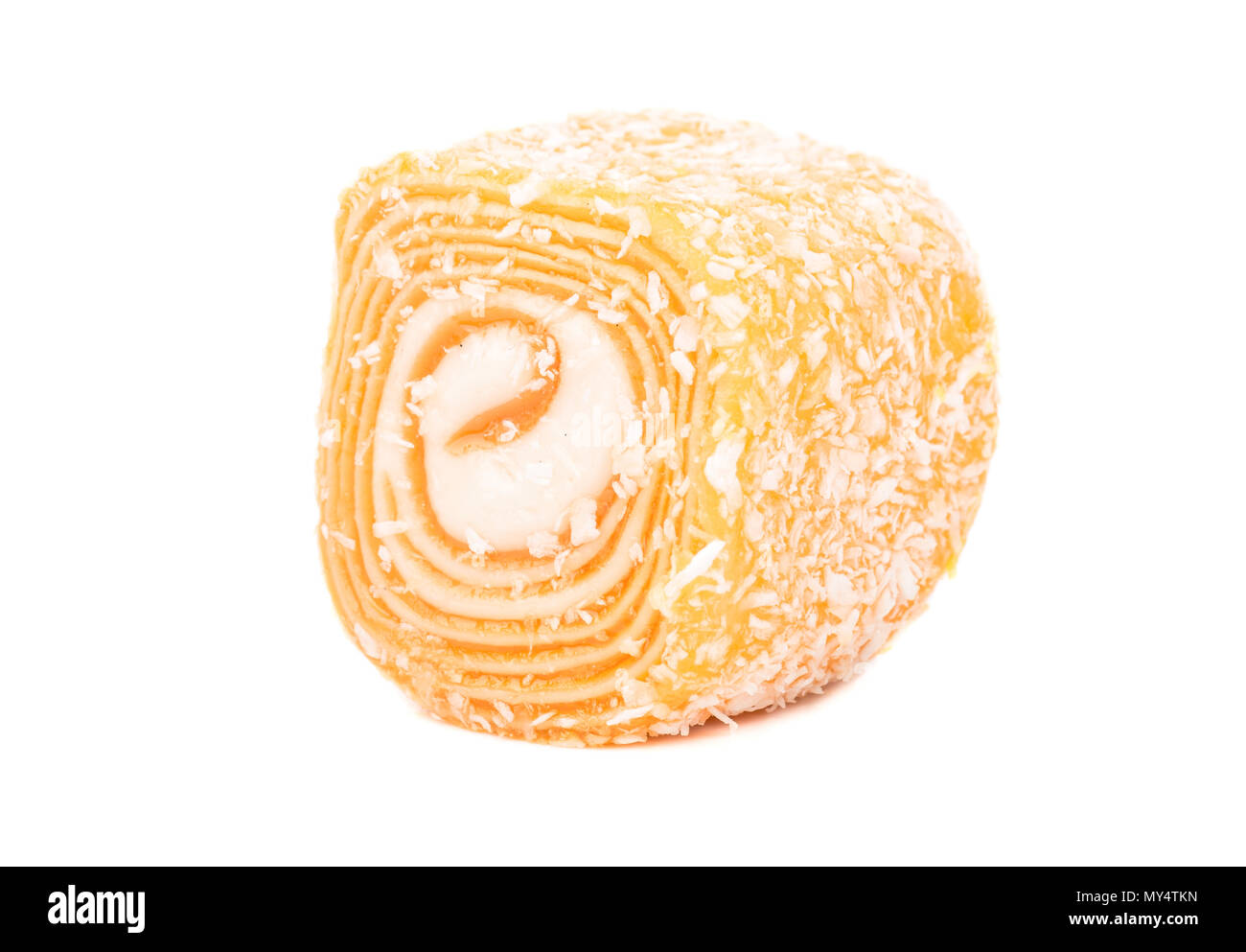 Orange turkish delight lokum isolated on white background Stock Photo ...