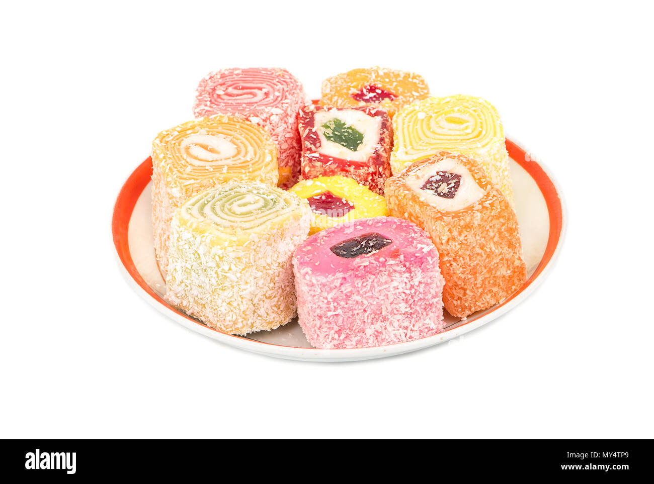 Tasty turkish delight in Cut Out Stock Images & Pictures - Alamy