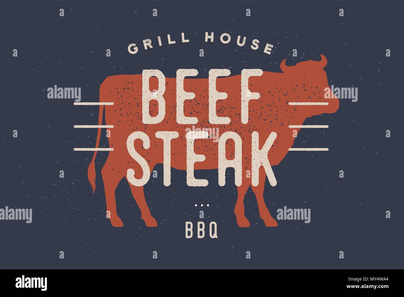 Beef, cow. Poster for Butchery meat shop Stock Vector Image & Art - Alamy
