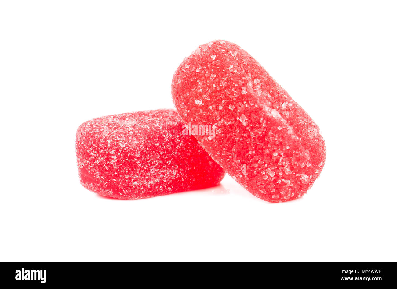 Two red jelly candies isolated on a white background Stock Photo - Alamy