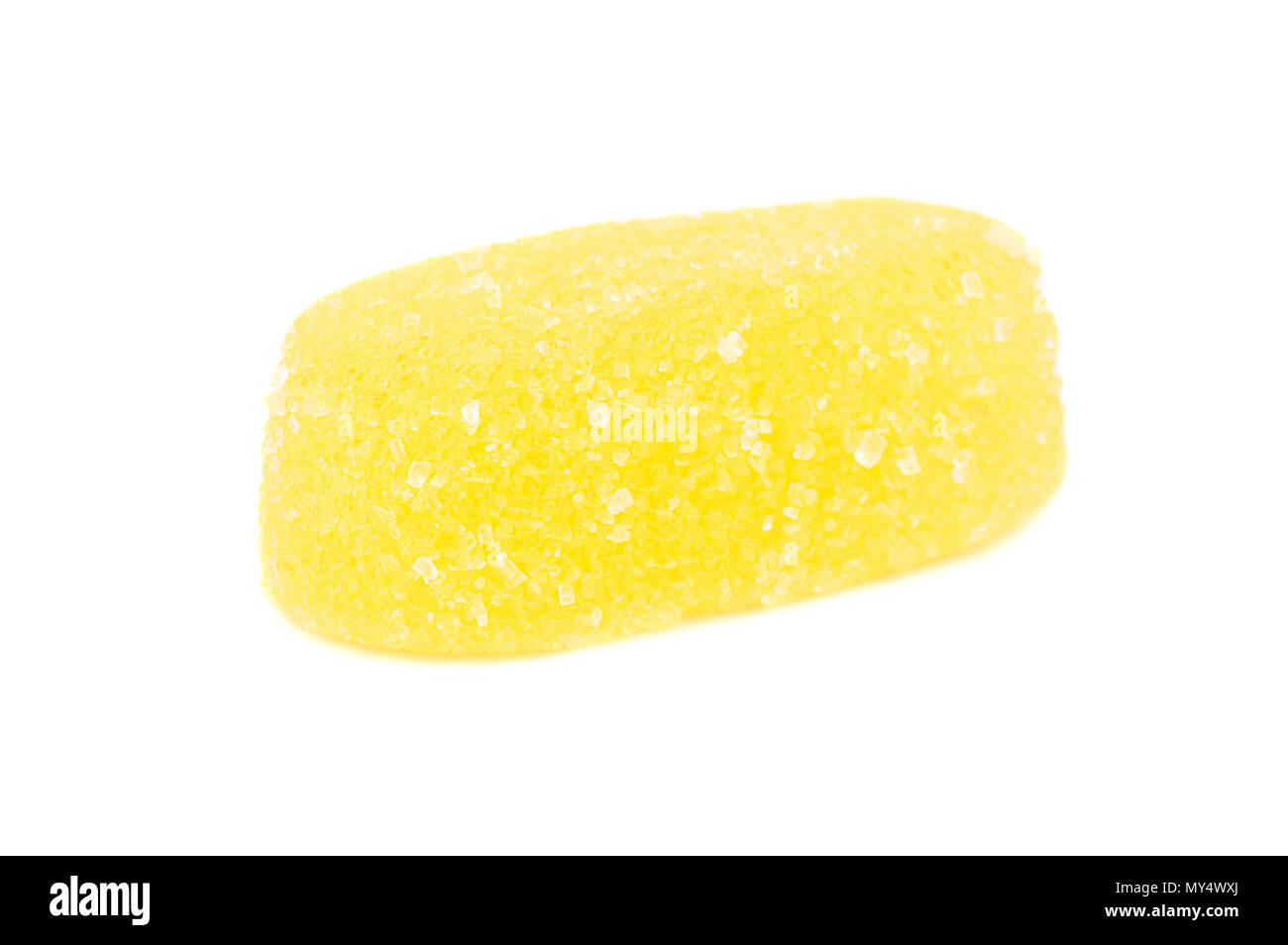 Yellow jelly candy isolated on a white background Stock Photo - Alamy