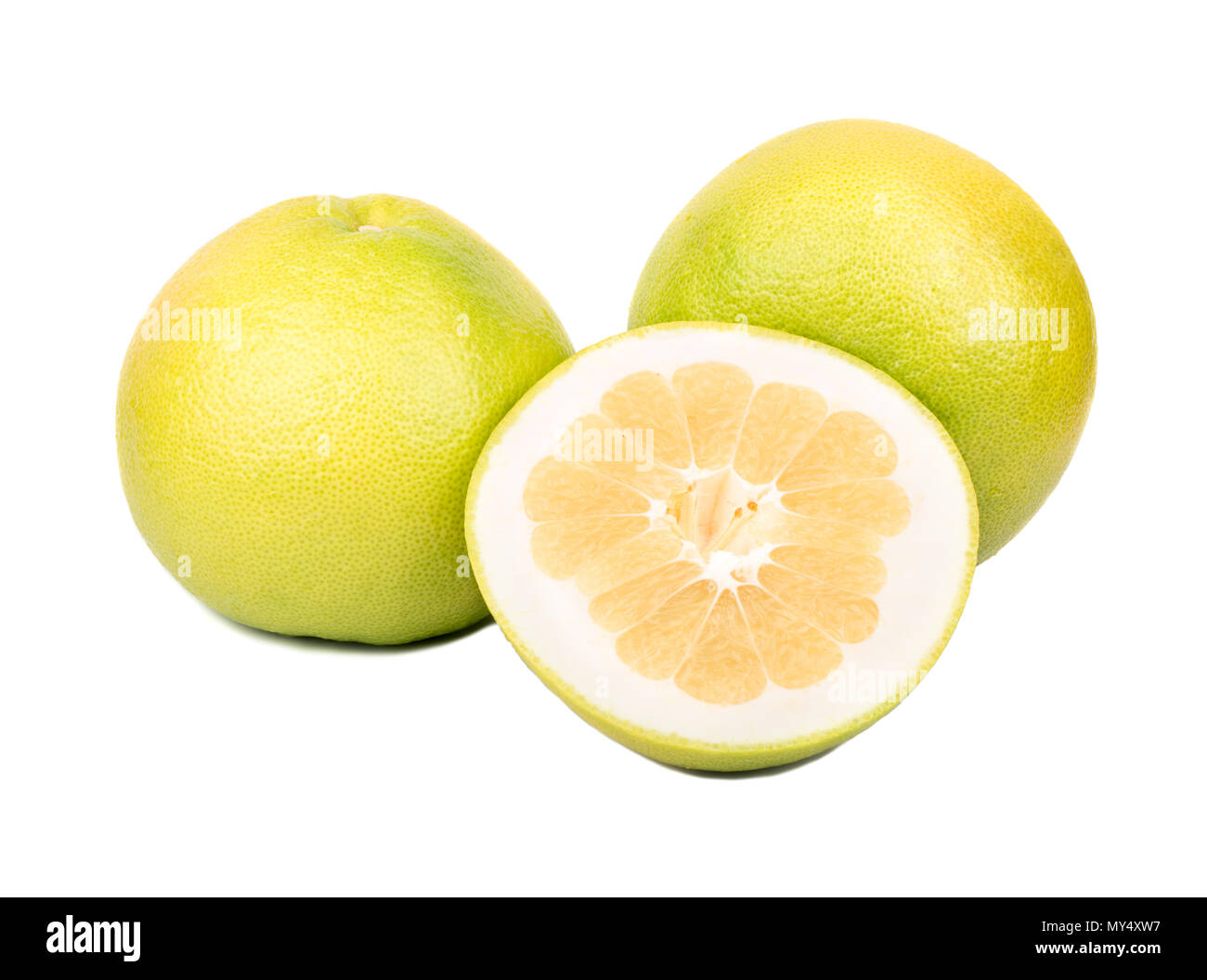 Fresh fruit sweetie Oroblanco with half on a white background Stock ...