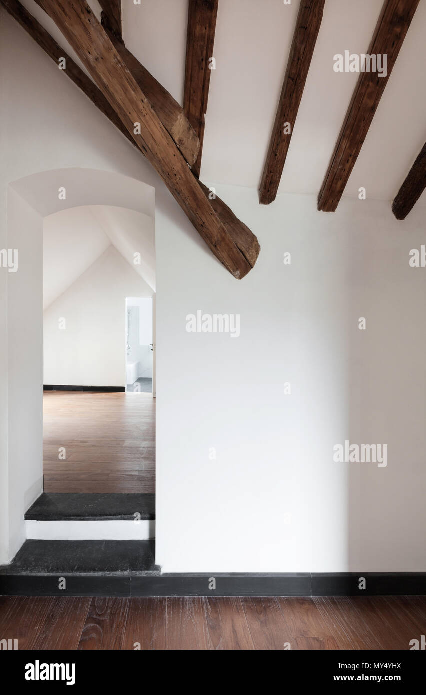 interior, old attic with wooden floor Stock Photo - Alamy