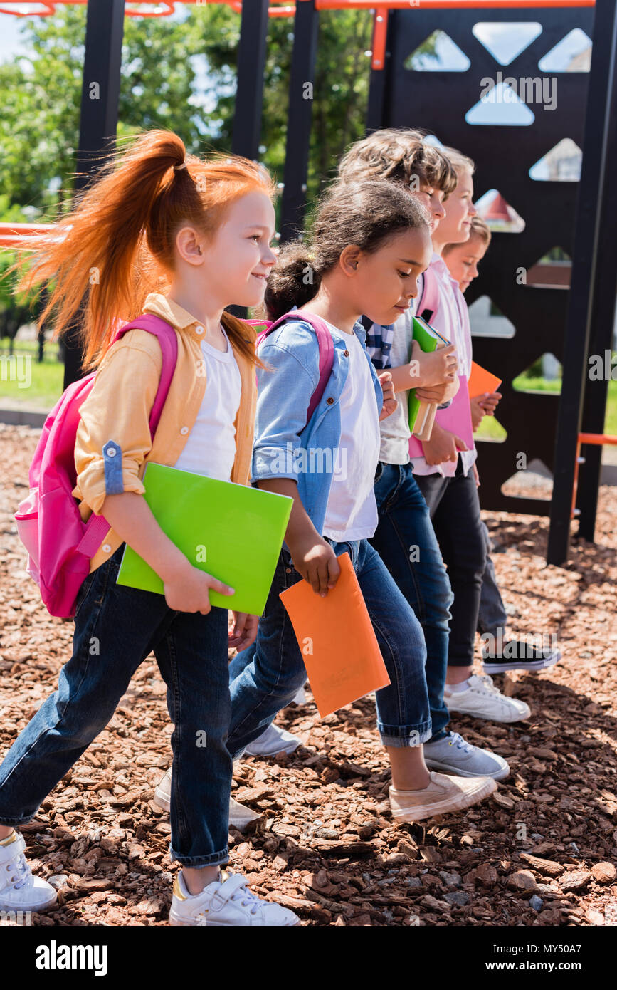 Kids Walking Side View