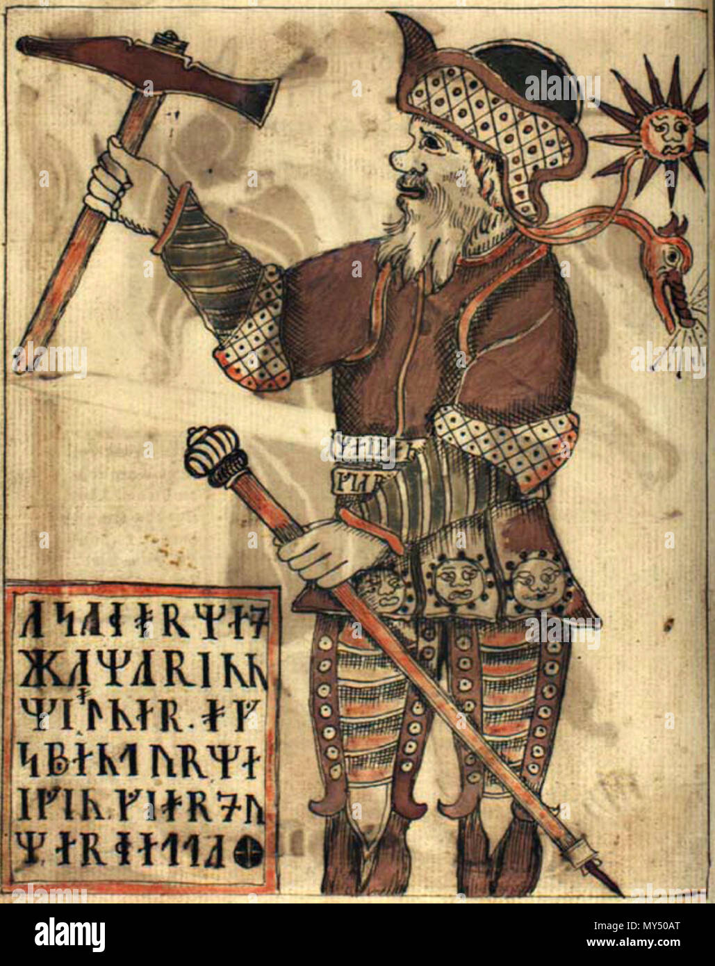 . An illustration of , from an Icelandic 18th century manuscript. 1760 ...