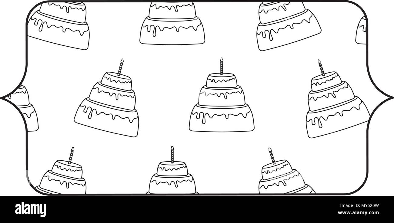 banner with sweet cakes pattern over white background, vector ...