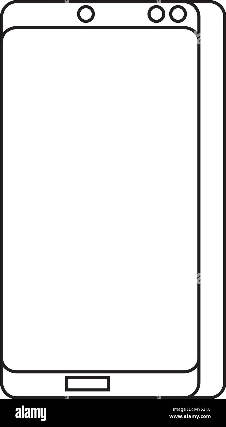 Smartphone device icon over white background, vector illustration Stock ...