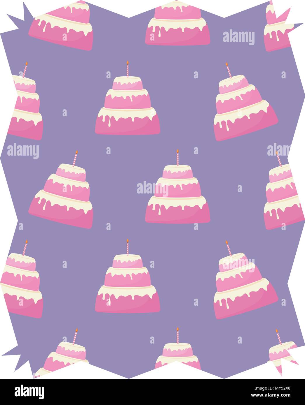 abstract frame with sweet cakes pattern over white background, vector ...