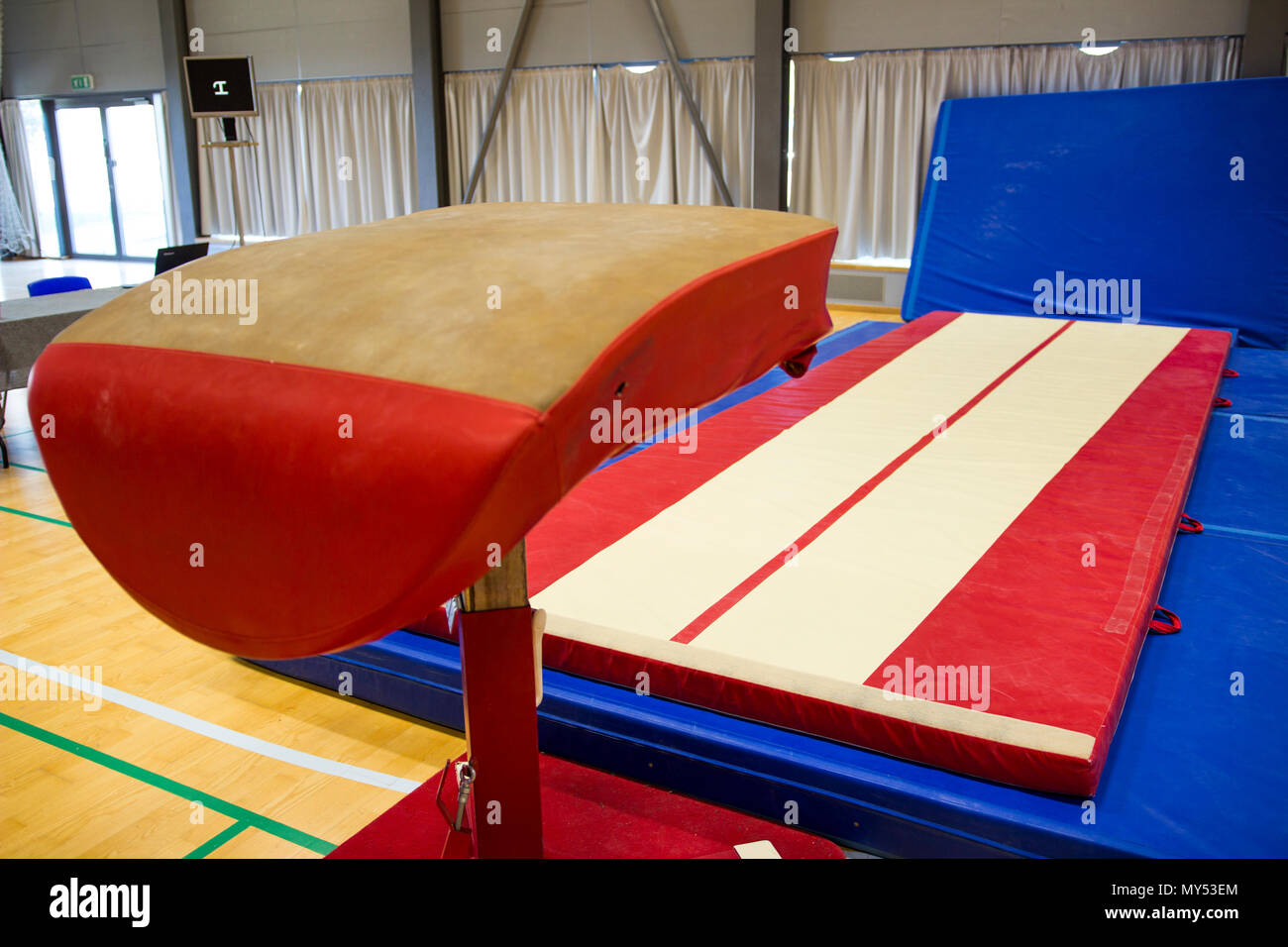Gymnastic equipment in a gymnastic center Stock Photo - Alamy