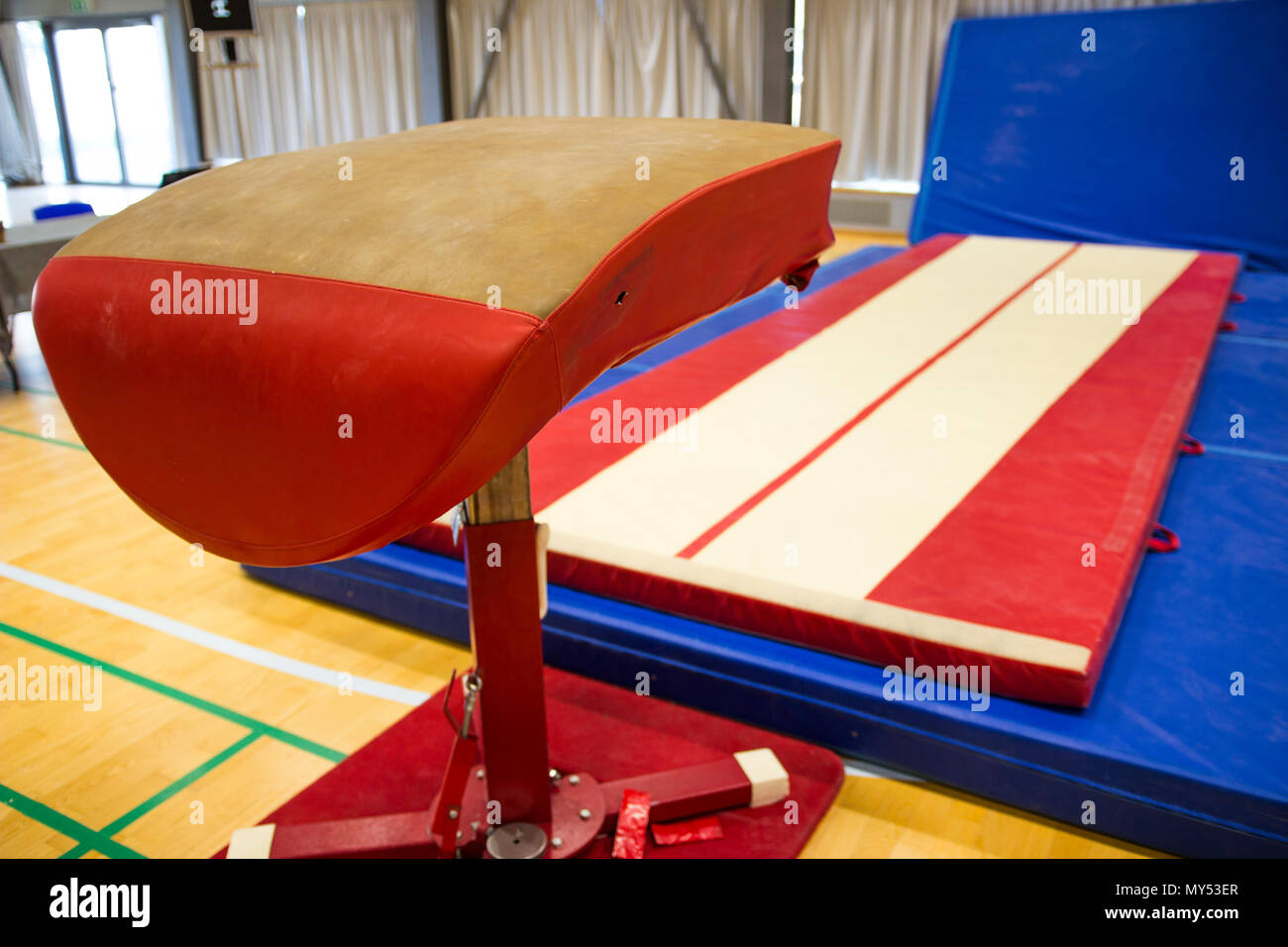 Gymnastic equipment in a gymnastic center Stock Photo - Alamy