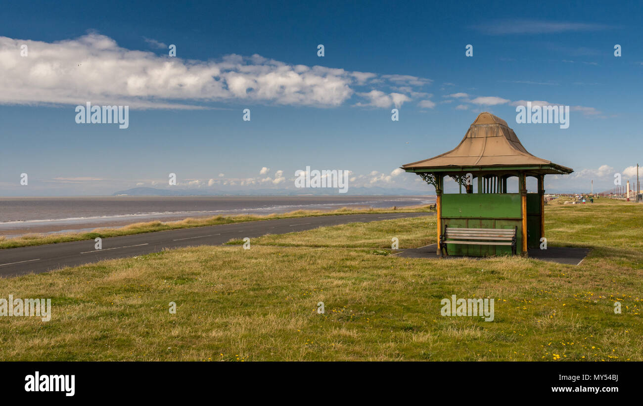 A traditional Victorian shelter on Queen's Promenade, on Bispham Cliffs ...