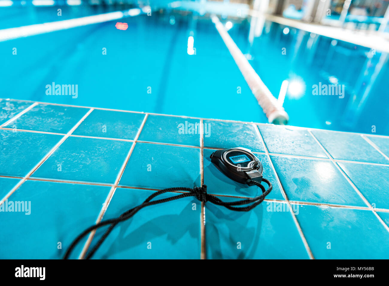 timer lying at competition swimming pool Stock Photo - Alamy