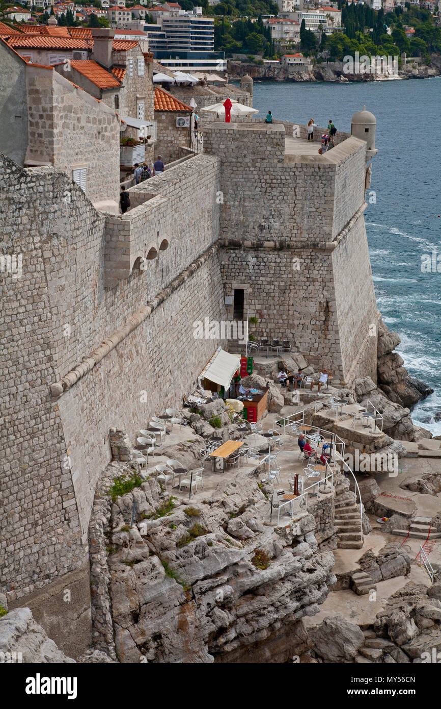 September 11, 2014- Dubrovnik, Croatia: Diners eat at an outdoor ...