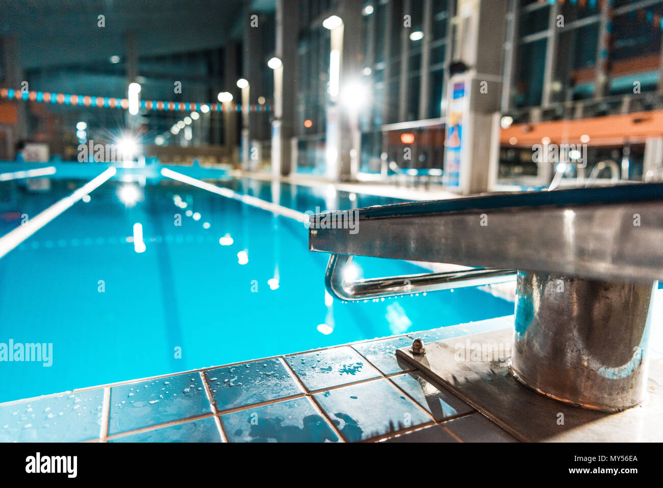 diving board at competition swimming pool Stock Photo - Alamy