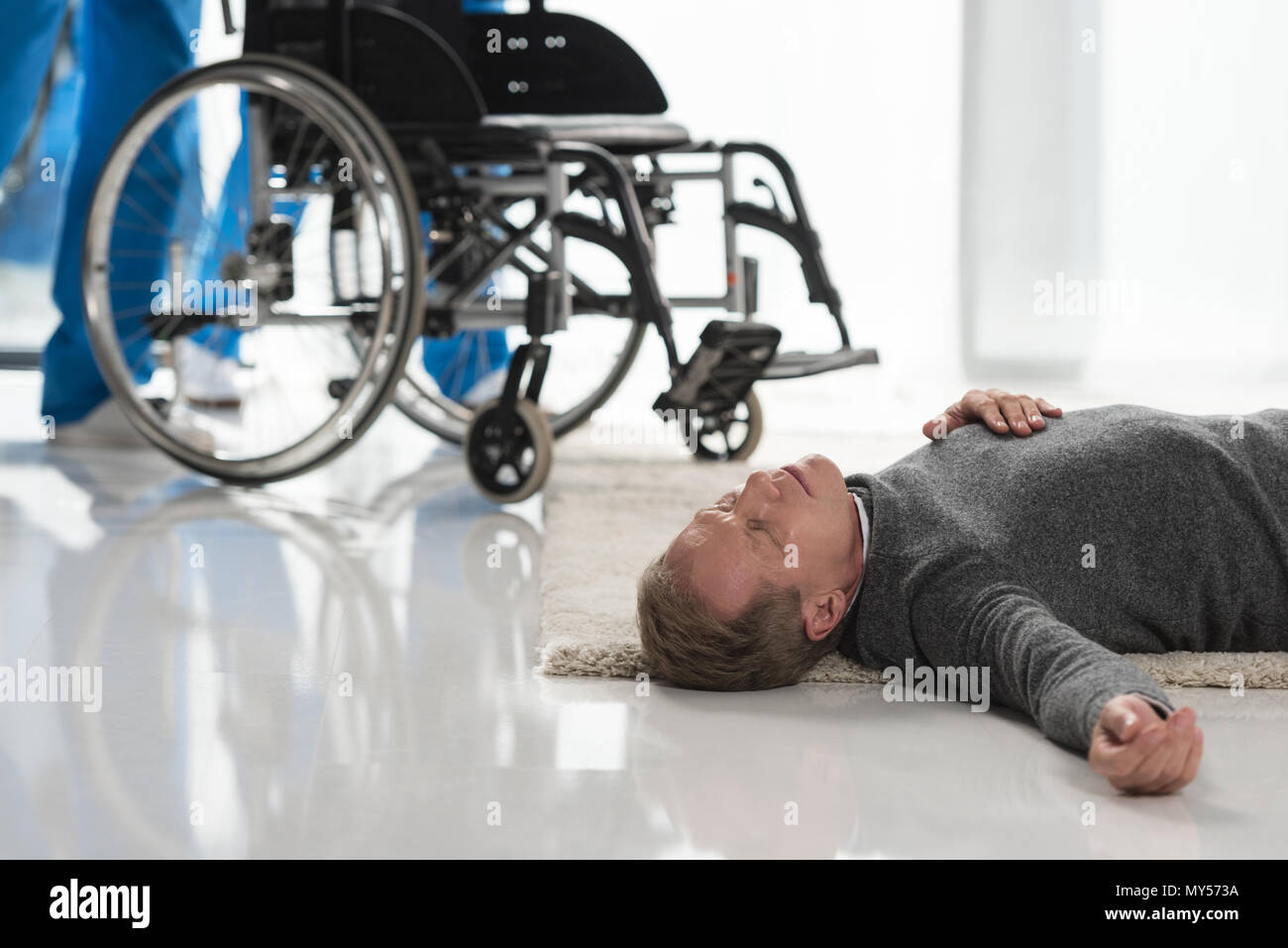 Cropped image male lying on hi-res stock photography and images - Alamy