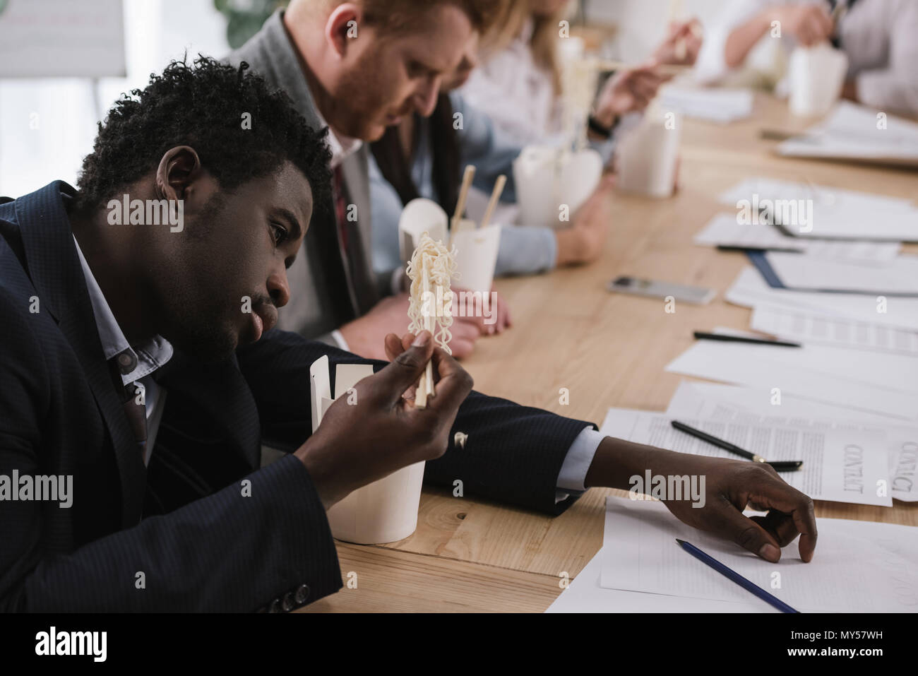 Man eating noodles messy hi-res stock photography and images - Alamy