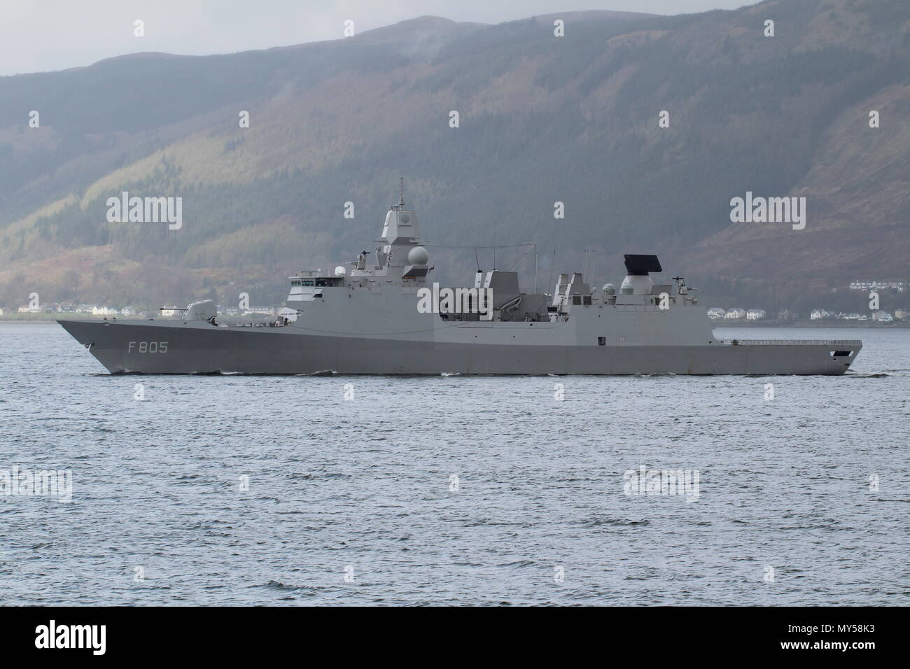 HNLMS Evertsen (F805), a De Zeven Provincien-class frigate operated by ...